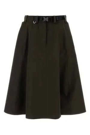 Prada Army Tech Fabric Skirt - Green