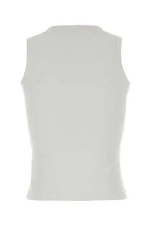 Off-White Stretch Cotton Tank Top - White