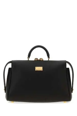 Dolce & Gabbana Leather Vittoria Handbag - Black