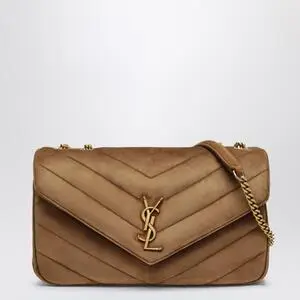 Saint Laurent SAINT LAURENT Loulou Suede Shoulder Bag Orange