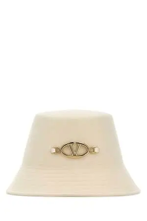 Valentino Garavani Ivory Felt Bucket Hat - White
