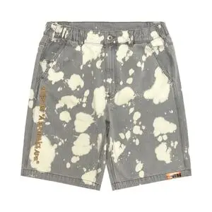 AAPE Unvs Unvs Splatter Printed Denim Shorts /beige - Grey