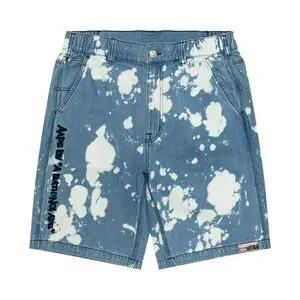AAPE Unvs Unvs Splatter Printed Denim Shorts /light - Blue