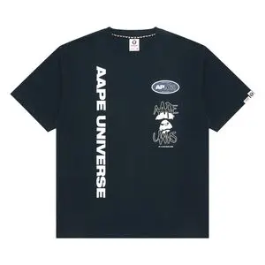 AAPE Unvs Unvs Logo Tee 'navy/dark - Blue