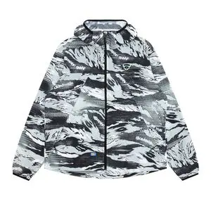 AAPE Unvs Unvs Patterned Hooded Jacket /grey - Black