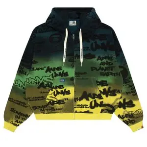 AAPE Unvs Unvs Graffiti Zip-up Hoodie 'navy/green