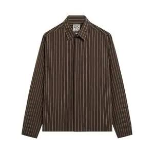 Kith Kin Striped Poplin Nico Shirt 'derby - Brown