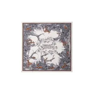 Burberry Montage Silk Scarf 'light Walnut - Multicolor