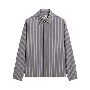 Kith Kin Striped Poplin Nico Shirt 'chasm - Grey