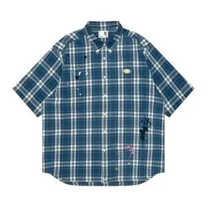 AAPE Unvs Unvs Moonface Check Shirt /yellow - Blue