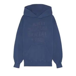 ANTI SOCIAL SOCIAL CLUB Toned Down Applique Hoodie 'faded - Blue