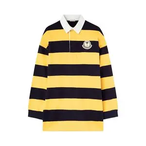 Palm Angels X Moncler Long-sleeve Polo /blue - Yellow