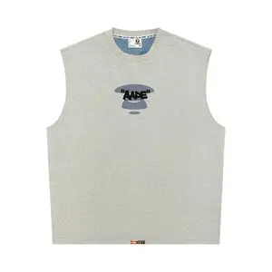AAPE Moonface Logo Tank Top /heather - White