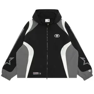 AAPE Moonface Hooded Zip-up Jacket - Black