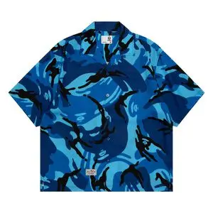 AAPE Sports Camo Short Sleeve Shirt /multicolor - Blue