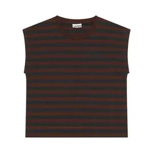 GANNI Software Stripe Sleeveless Tee