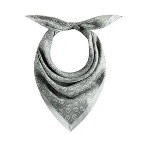 Kith Giorgio Armani & Monogram Printed Silk Bandana 'concrete - Grey