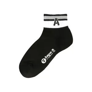 AAPE Striped Ankle Socks - Black