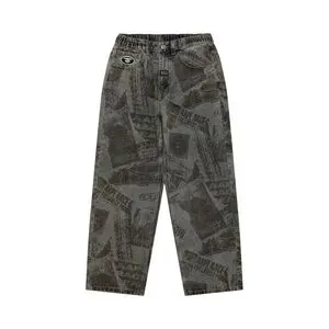 AAPE Moonface Printed Jeans /white - Blue