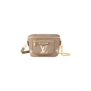 LOUIS VUITTON Mini Bumbag 'tourterelle Beige / Cream Monogram Embossed Empreinte Cowhide Leather