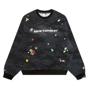 AAPE Sticker Print Crew Neck Sweatshirt