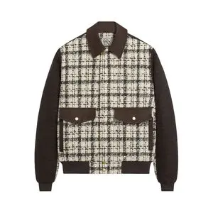 Kith Kin Mixed Tweed Hawthorne Flight Jacket 'sandrift - Cream