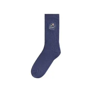 Kith Rose Script Cotton Crew Socks 'elevation Heather - Blue
