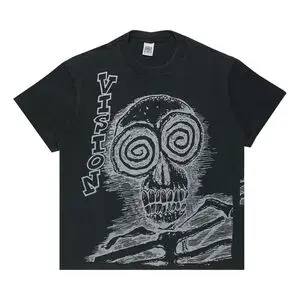 Vintage Vision Street Wear Skull And Bones T-shirt - Black