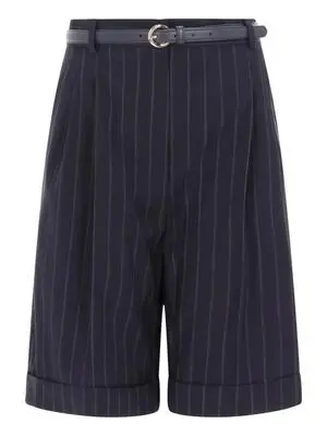 Max Mara Wool Bermuda Shorts - Blue