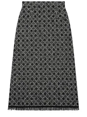 Dior Macrocannage Midi Skirt - Black
