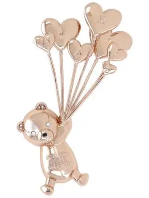 Max Mara Metal And Rhinestone Brooch - Gold