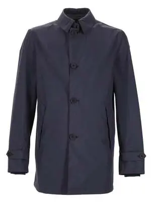 Herno Giacca Impermeabile Con Colletto - Blue
