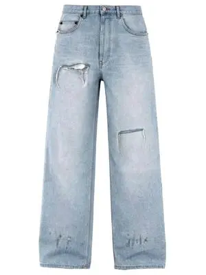 Balenciaga Minimal Denim Trousers - Blue