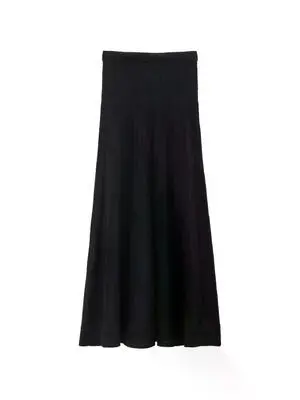 Ba&sh Pointelle-knit A-line Maxi Skirt - Black