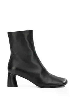 HALMANERA Side-zip Leather Ankle Boots - Black