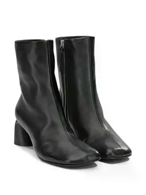 HALMANERA Side-zip Leather Ankle Boots