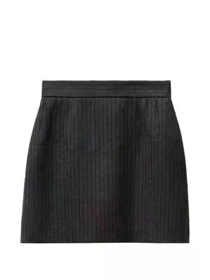 Versace Pinstripe Wool Twill Mini Skirt