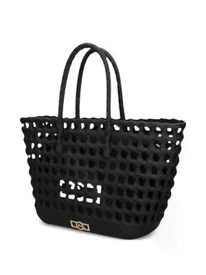 MARC ELLIS Flat Sunset Woven Tote Bag - Black