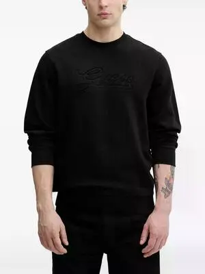 Guess Embroidered-logo Sweatshirt - Black