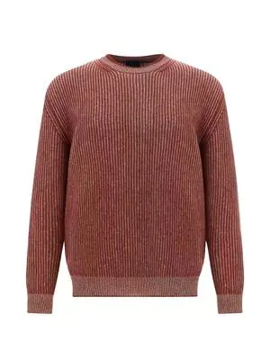 Paul & Shark Ribbed-knit Crew-neck Sweater - Red