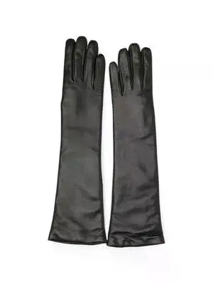 RESTELLI Cashmere-lined Leather Gloves - Black