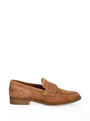 Guess Logo-plaque Suede Loafers - Brown