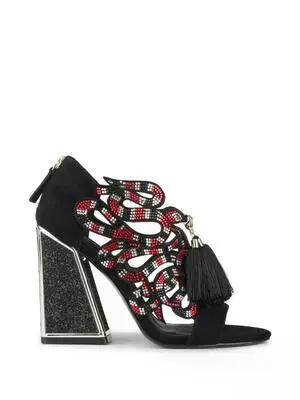 KAT MACONIE Aya Saba Snake-embellished Tassel Sandals - Black