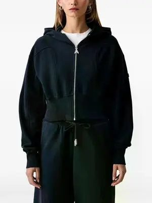 Patrizia Pepe Zip-up Cropped Hoodie - Blue