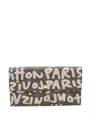 LOUIS VUITTON 2001 Graffiti Monogram Wallet - Brown