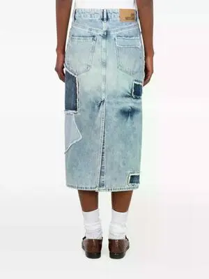 Moschino Patchwork Denim Skirt