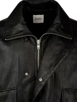 STUDIO TOMBOY Elasticated-hem Faux-leather Jacket