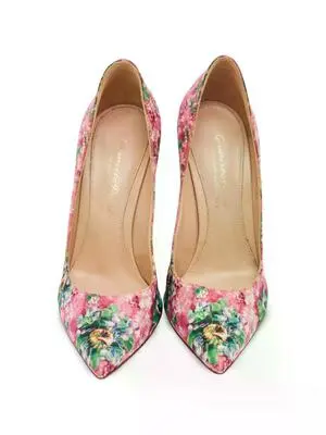GIANVITO ROSSI Floral-print Pointed-toe Pumps