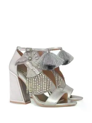 KAT MACONIE Aya Tassel Sandals - Silver