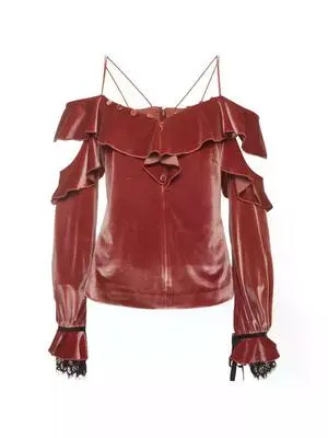 SELF-PORTRAIT Ruffled Off-shoulder Top